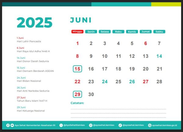 Kalender Kesehatan Bulan Juni, Ada Peringatan Apa Saja? - Solo Abadi